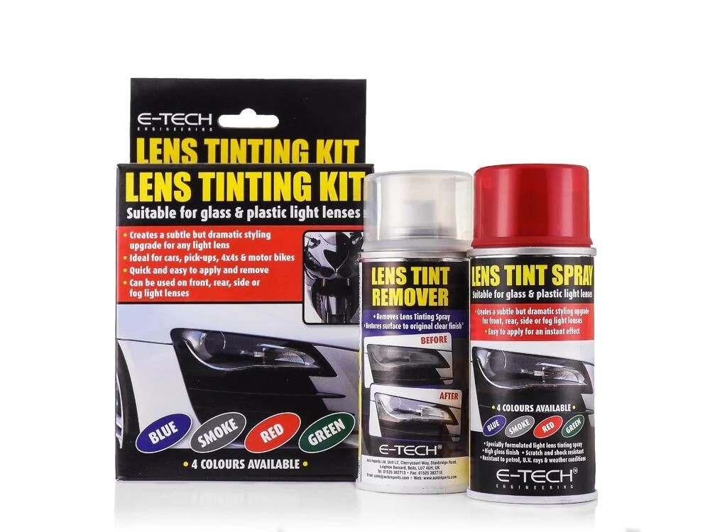 E-Tech Red Lens Tint Tinting Spray Kit For Car Glass Plastic Light Lamp ...