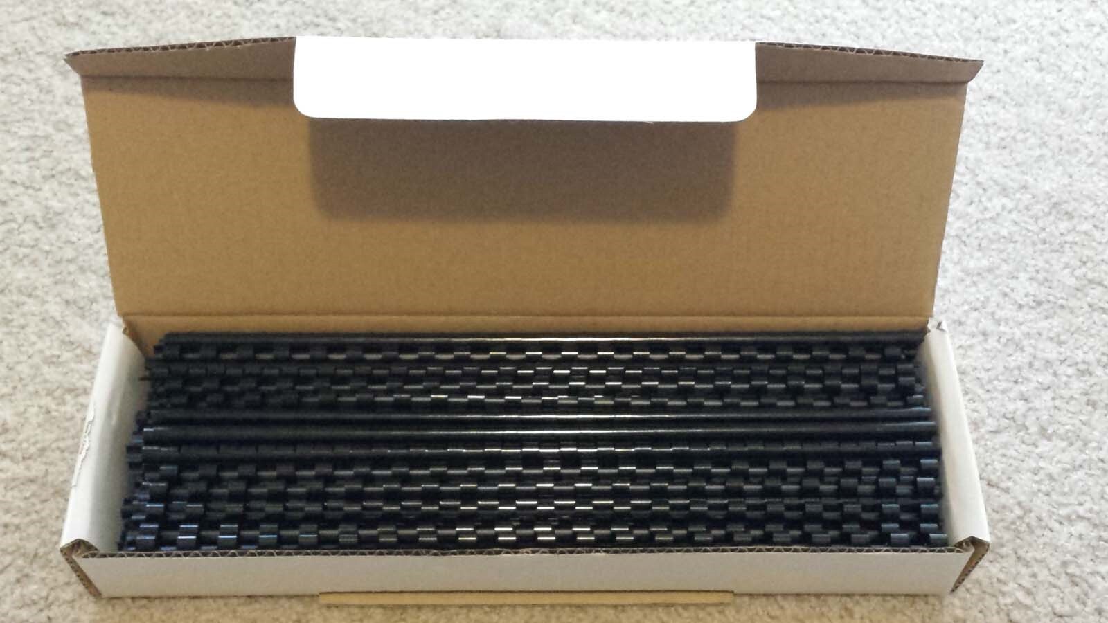 6mm Plastic Binding Combs BLACK -20/21 rings (Box 100) -Buy 2 boxes get ...