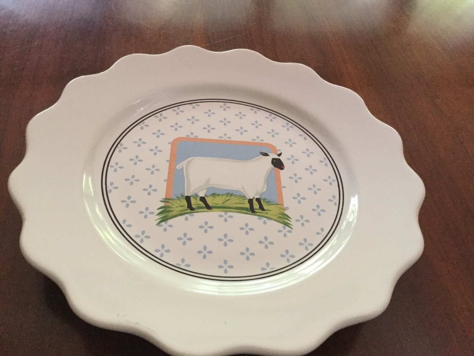 Vtg Vandor Country Collection 1981 Pelzman Design 8” Salad Plate Sheep ...