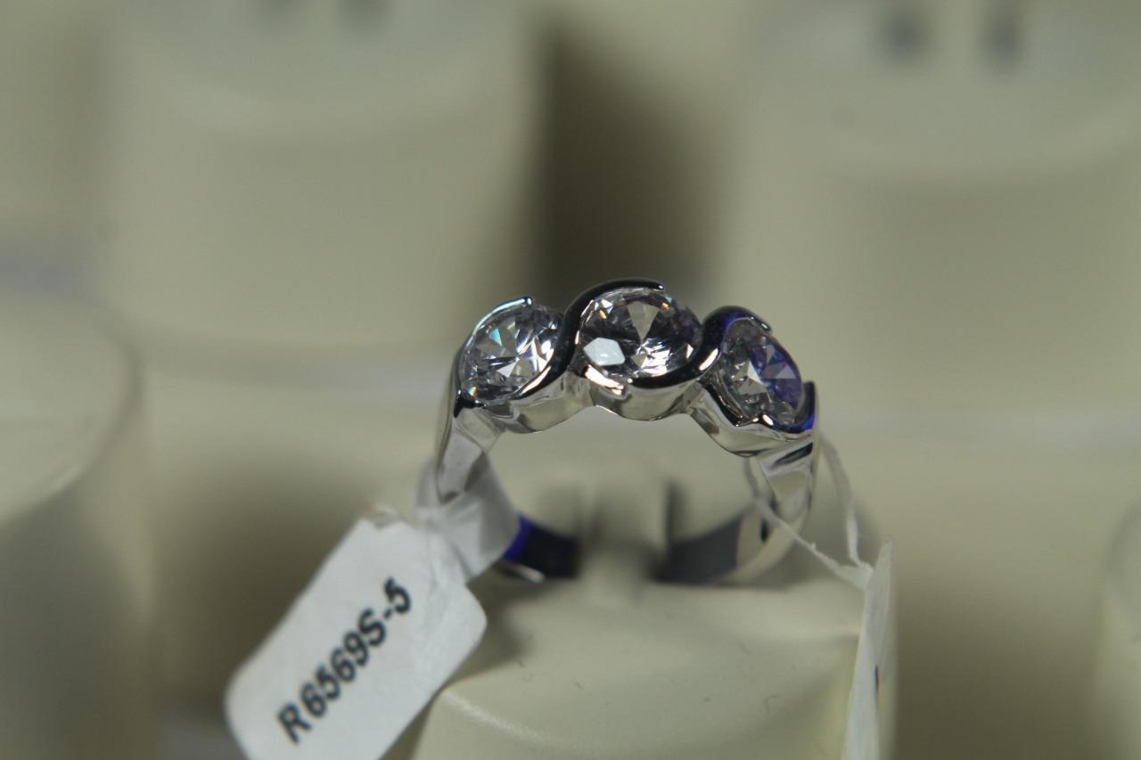 '3 Stones' Silverstone Ring Size 5 -Exquisite By Lamar Creations NEW ...
