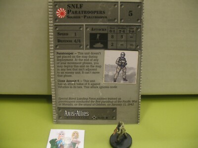 =Axis & Allies Miniatures BASE SET II SNLF Paratroopers with card 39/45 ...