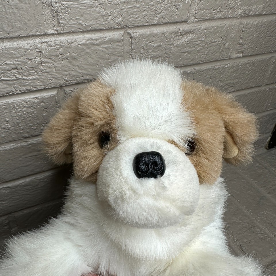 Caltoy 14” Fluffy Realistic Cute Puppy Dog Brown Tan White Plush ...