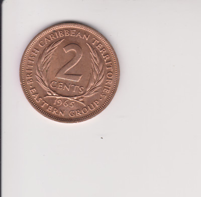 Eastern Caribbean States -- 2 CENTS 1965 PROOF RARE UNCIRCULATED COIN ...
