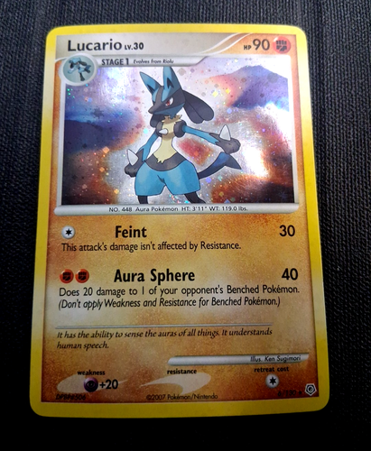 Pokemon Lucario Holo Rare (6/130) Diamond and Pearl Base Set LP Fast ...