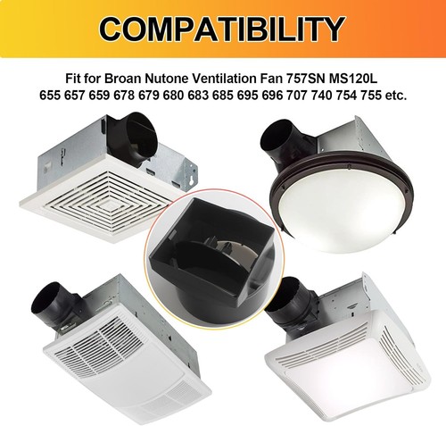 S97014185 Damper Duct Connector 4" Fit for Broan Nutone Ventilation Fan ...