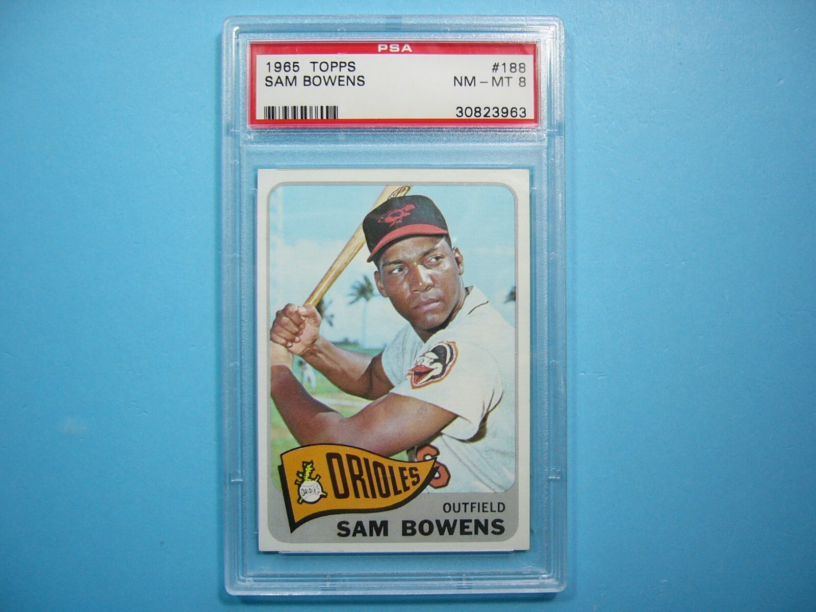 1965 TOPPS MLB BASEBALL CARD #188 SAM BOWENS PSA 8 NM/MINT SHARP+ GL | eBay