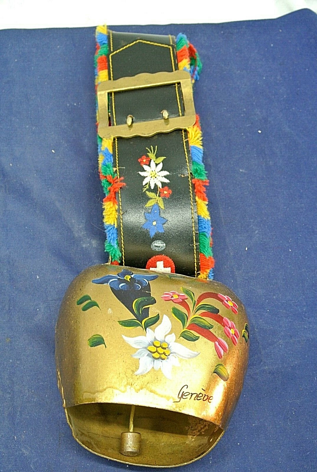 COWBELL HANDPAINTED, GENEVE, WITH HANDMADE BELT | eBay