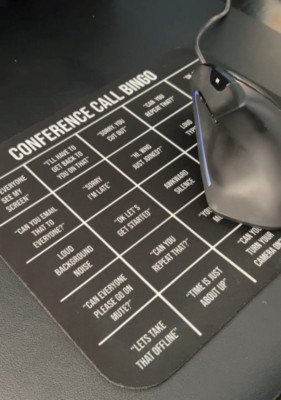Conference Call Bingo Mouse Pad **Zoom Webex Meeting Game | Work ...