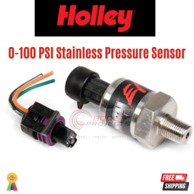 Holley Stainless Steel 100 PSI Pressure Sensor Plug Play For Fuel & Oil ...