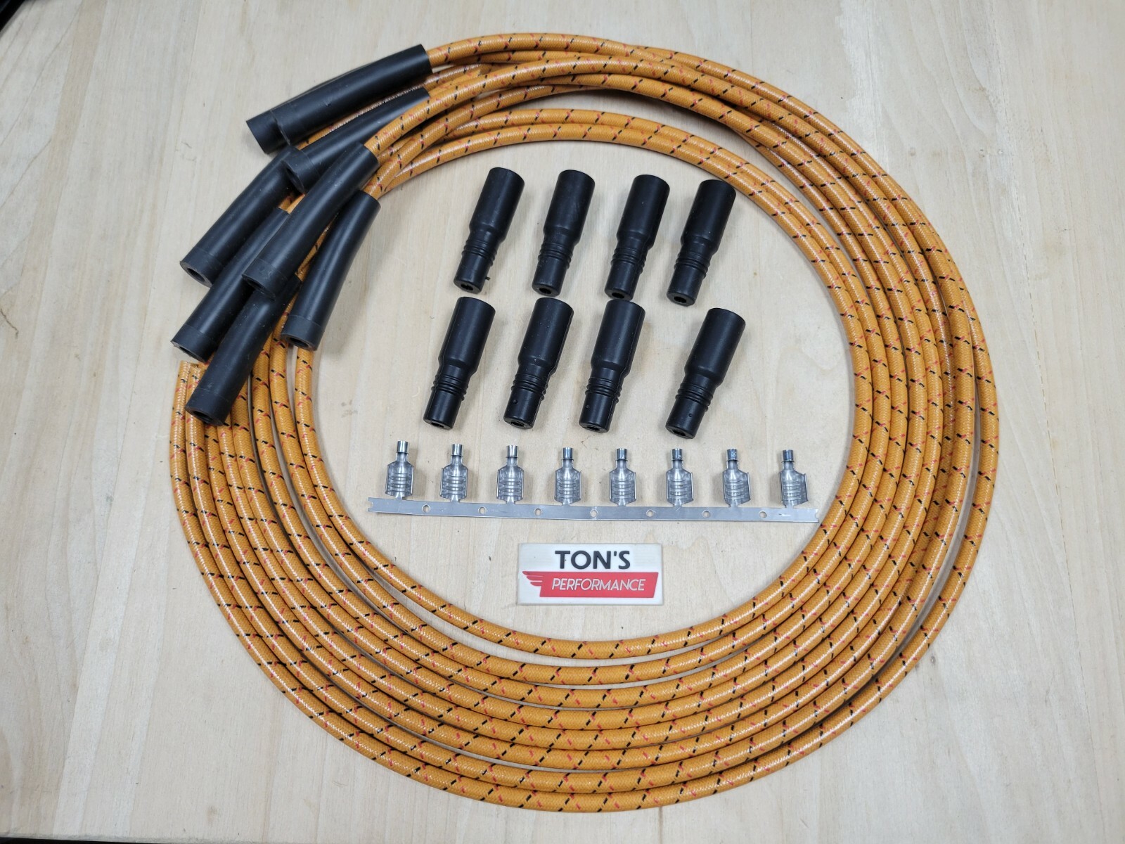 Vintage Cloth Braided Spark Plug Wires LS LT LSX LS1 LS SWAP Orange ...