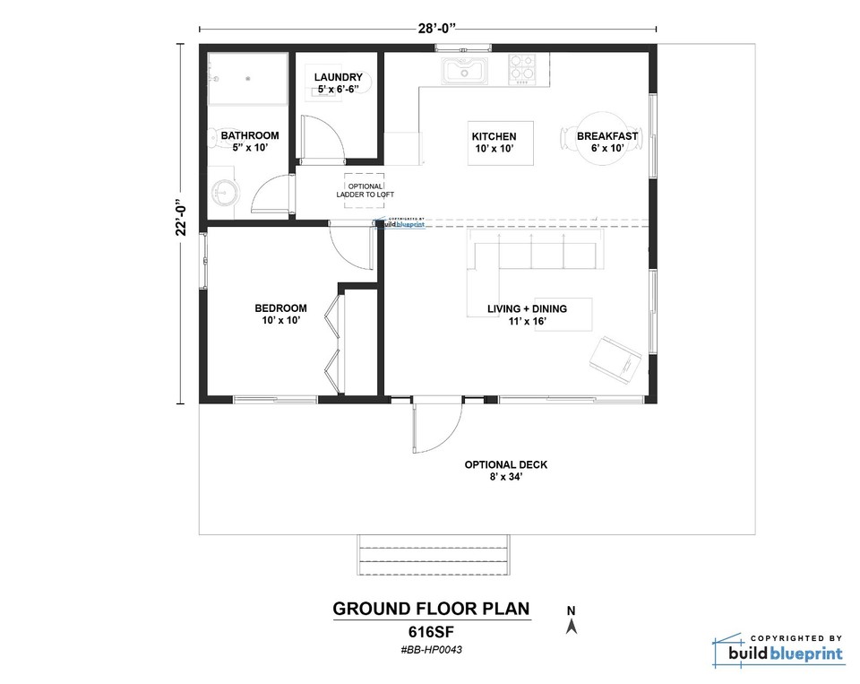 22x28 Lean Modern Cabin Custom Architectural Plans 616SF - PDF Download ...