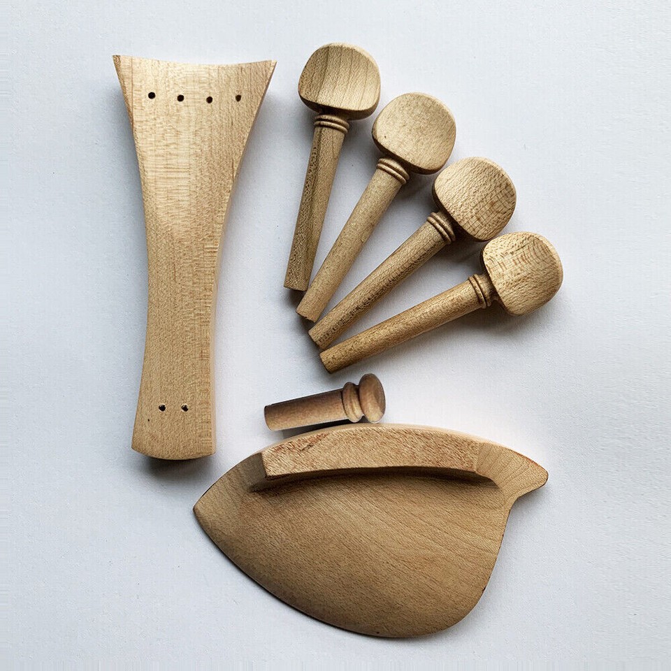 4/4 Violin Baroque Fitting Maple Wood Tailpiece Chinrest Pegs Baroque ...