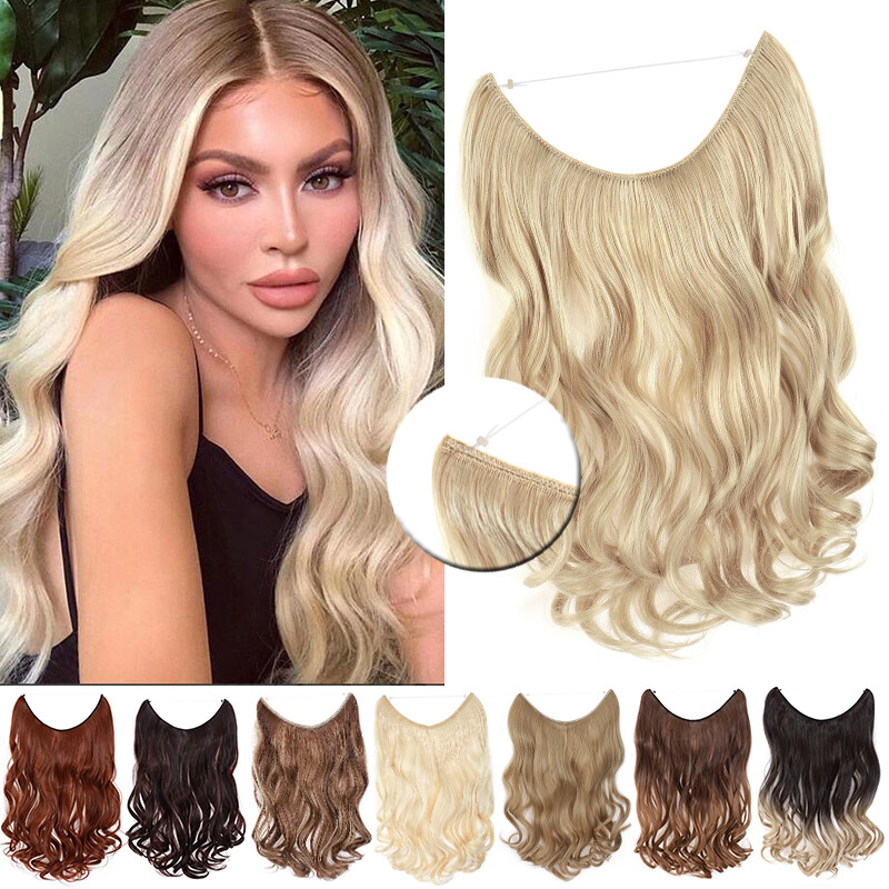 20"Invisible Secret Wire Headbands In Hair Extensions Head Band Natural ...