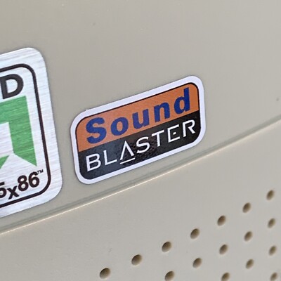 Creative Sound Blaster Computer Case Badge Color Flat Sticker 386 486 ...
