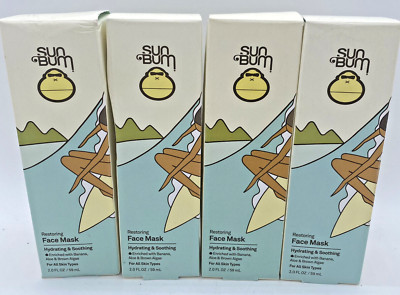 (4x) Sun Bum Skin Care Restoring Face Mask Hydrating and Soothing 2.0 ...