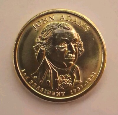 2007 P John Adams Presidential $1 Golden One Dollar Coin Circulated ...