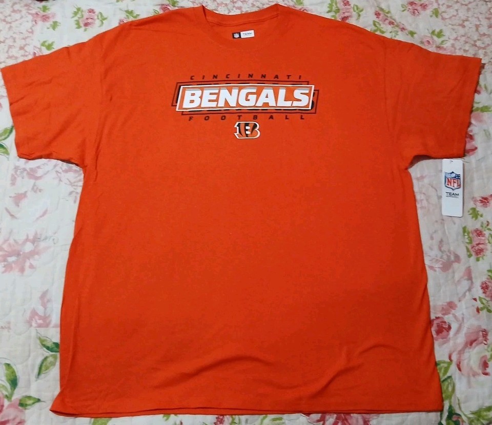 NFL Team Apparel Cincinnati Bengals Football T-Shirt Men's XXL Orange ...