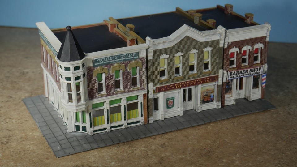 N Scale Corner Store MERCHANTS ROW (Weathered & Detailed) | eBay