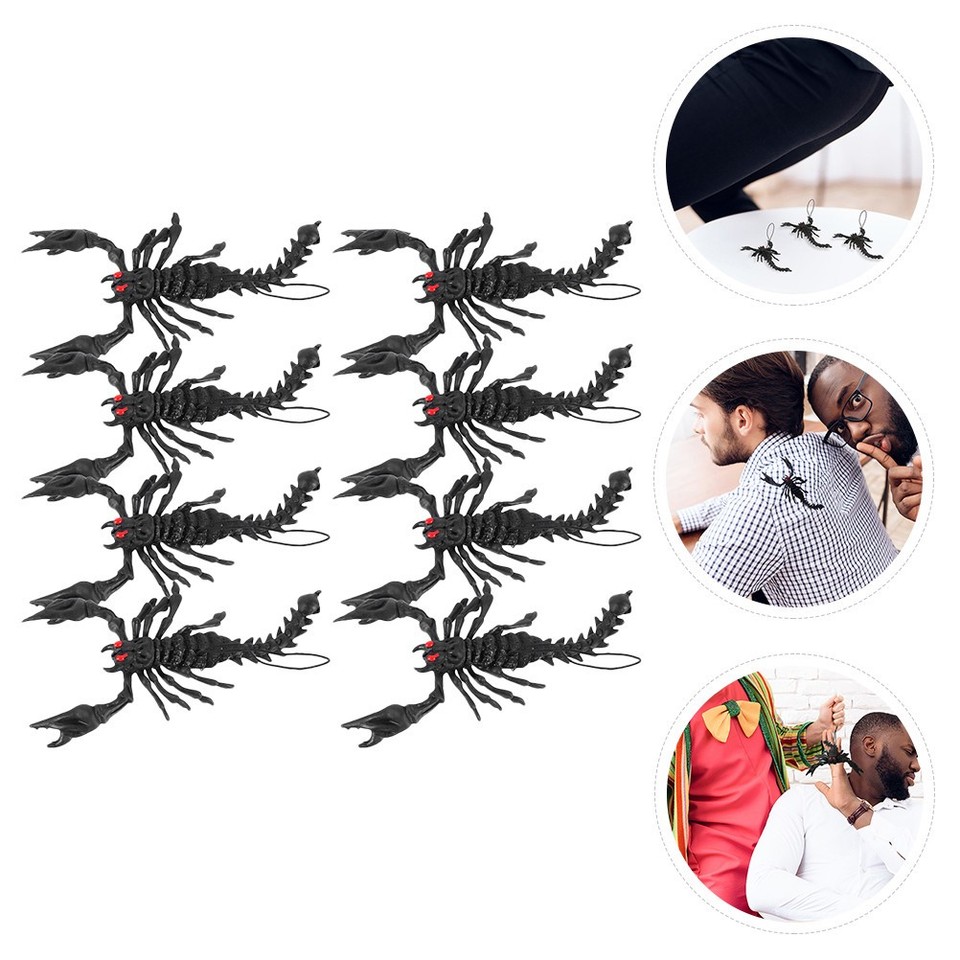 8Pcs Fake Halloween Toys Simulate TPR Animal Toys Imitation Scorpion ...