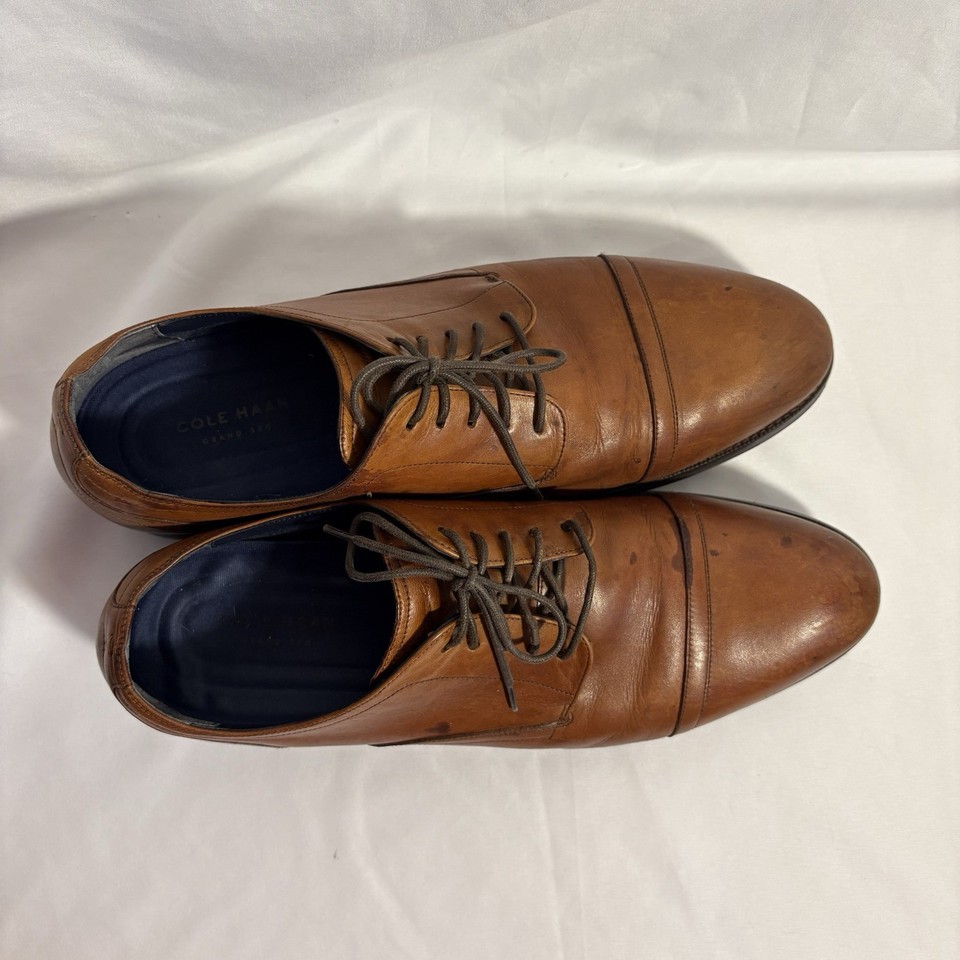 Cole Haan Lewis Grand Cap Toe Oxford Leather Shoe British Tan Size 11 M ...