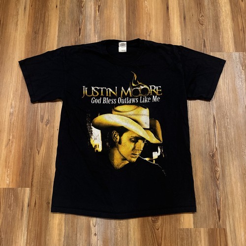 JUSTIN MOORE GOD BLESS THE OUTLAWS LIKE ME TOUR CONCERT T SHIRT L/XL ...