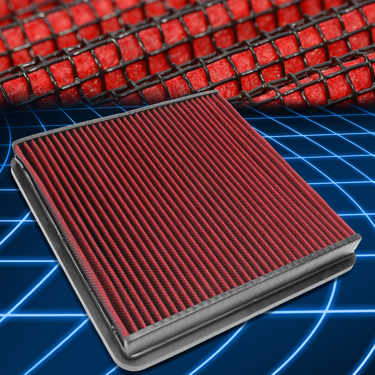 Washable Replacement Red Engine Air Intake Filter for F150/Super Duty ...