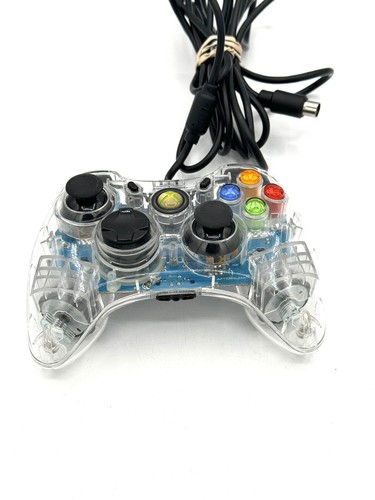 Xbox 360 Clear Remote PL-3702 Controller Afterglow Wired Blue LED ...