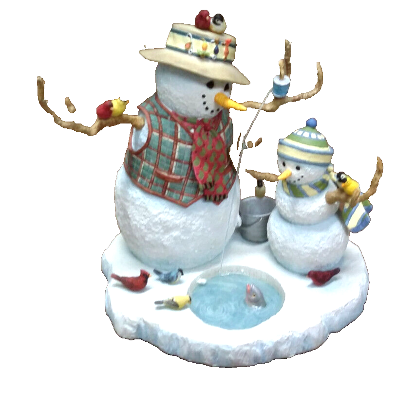 Lenox Lynn Bywaters Fishing with Grandpa Snowman Figurine in Box | eBay