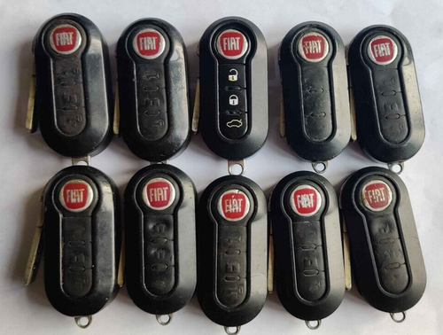 1 x GENUINE USED 3 BUTTON FLIP REMOTE KEY FOB for FIAT 500 PUNTO EVO ...