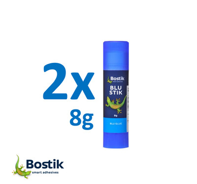 Bostik Blu Stik Goes On Blue Dries Clear Glue Stick 8g x 2 | eBay UK