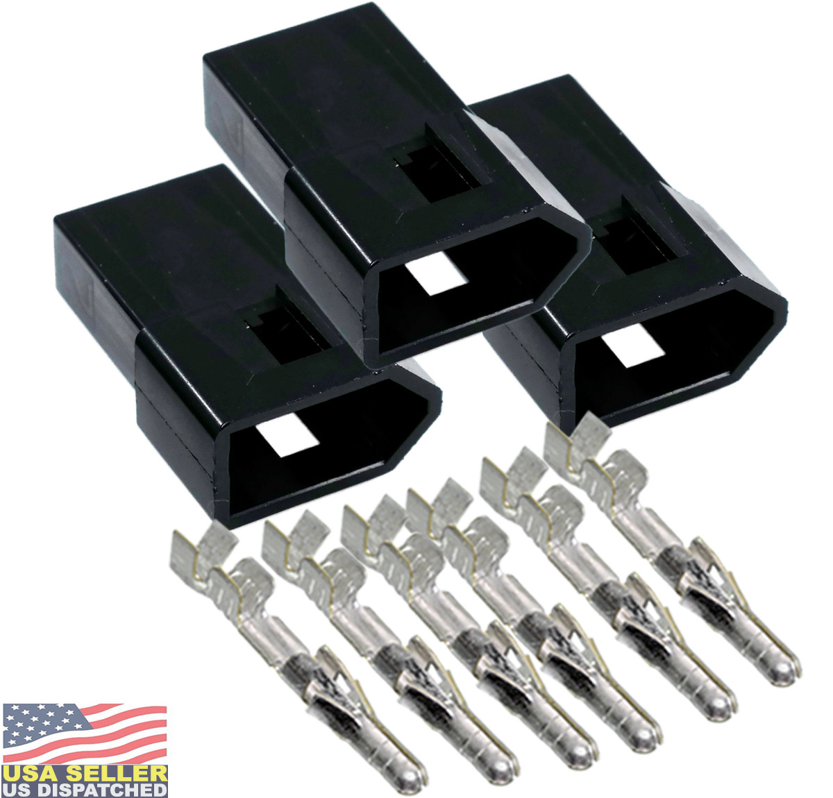 Molex (2-Pin) BLACK Male/Female Connector w/14,16,18,20,22 Glow Wire ...