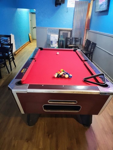 1 coin-op pool table 7ft valley with cues | eBay