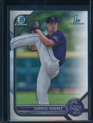 GABRIEL HUGHES 1st 2022 Bowman Chrome Draft REFRACTOR Rockies Rookie ...