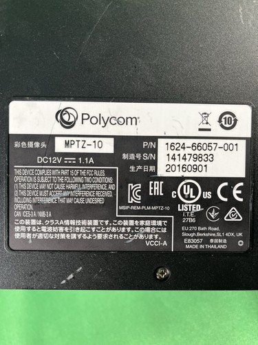 Polycom MPTZ-10 Real Presence EagleEye Video Conference Camera - No AC ...