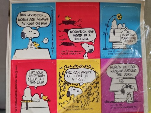 Vintage Hallmark Snoopy Woodstock Peanuts Seals 1 Sheet Only | eBay