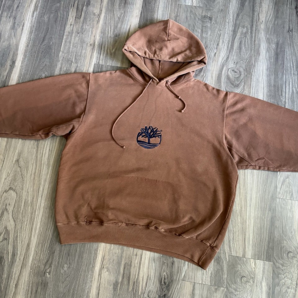 Vintage Gradient Sun Faded Hoodie Size XL Brown Timberland Worn ...