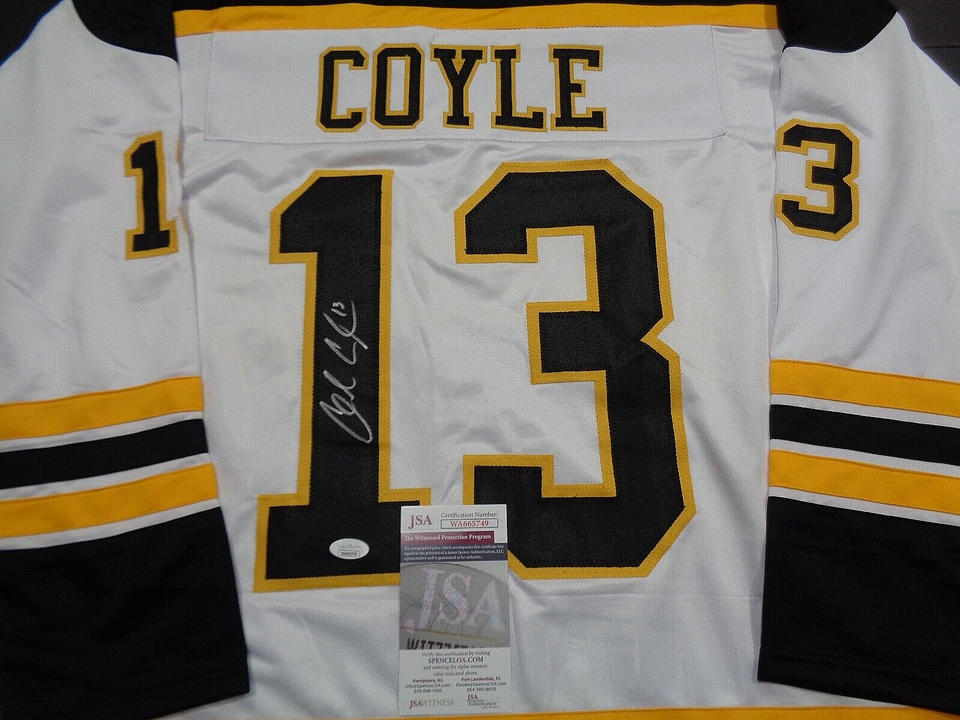 Charlie Coyle Boston Bruins Autographed Signed White Style Jersey XL ...