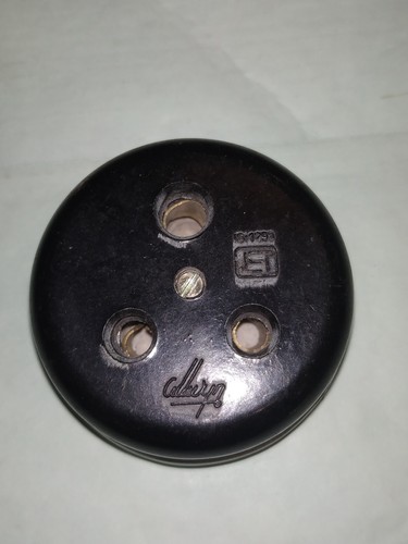 VINTAGE OLD BRASS & BAKELITE ELECTRIC THREE PIN PLUG SOCKET WORKING ...