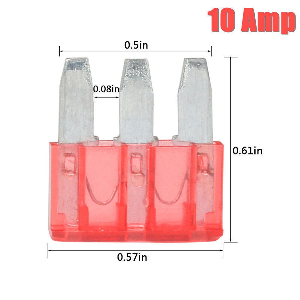 50PCS Micro3 3 Prong Blade Fuses Assortment Kit Set 5A 7.5A 10A 15A 20A ...