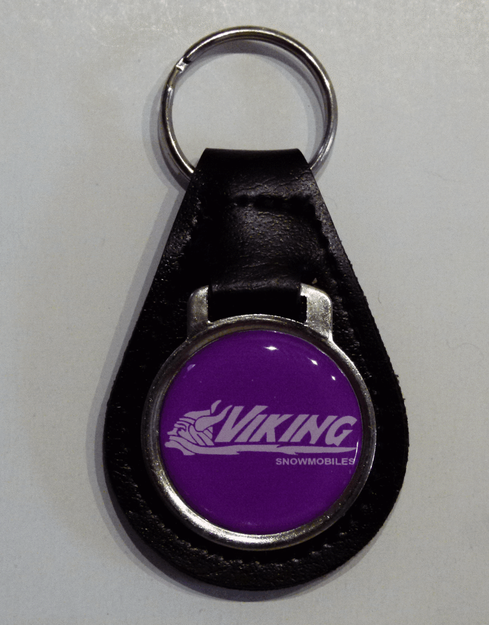 Reproduction Vintage Viking Snowmobile Medallion Style Leather Keychain ...
