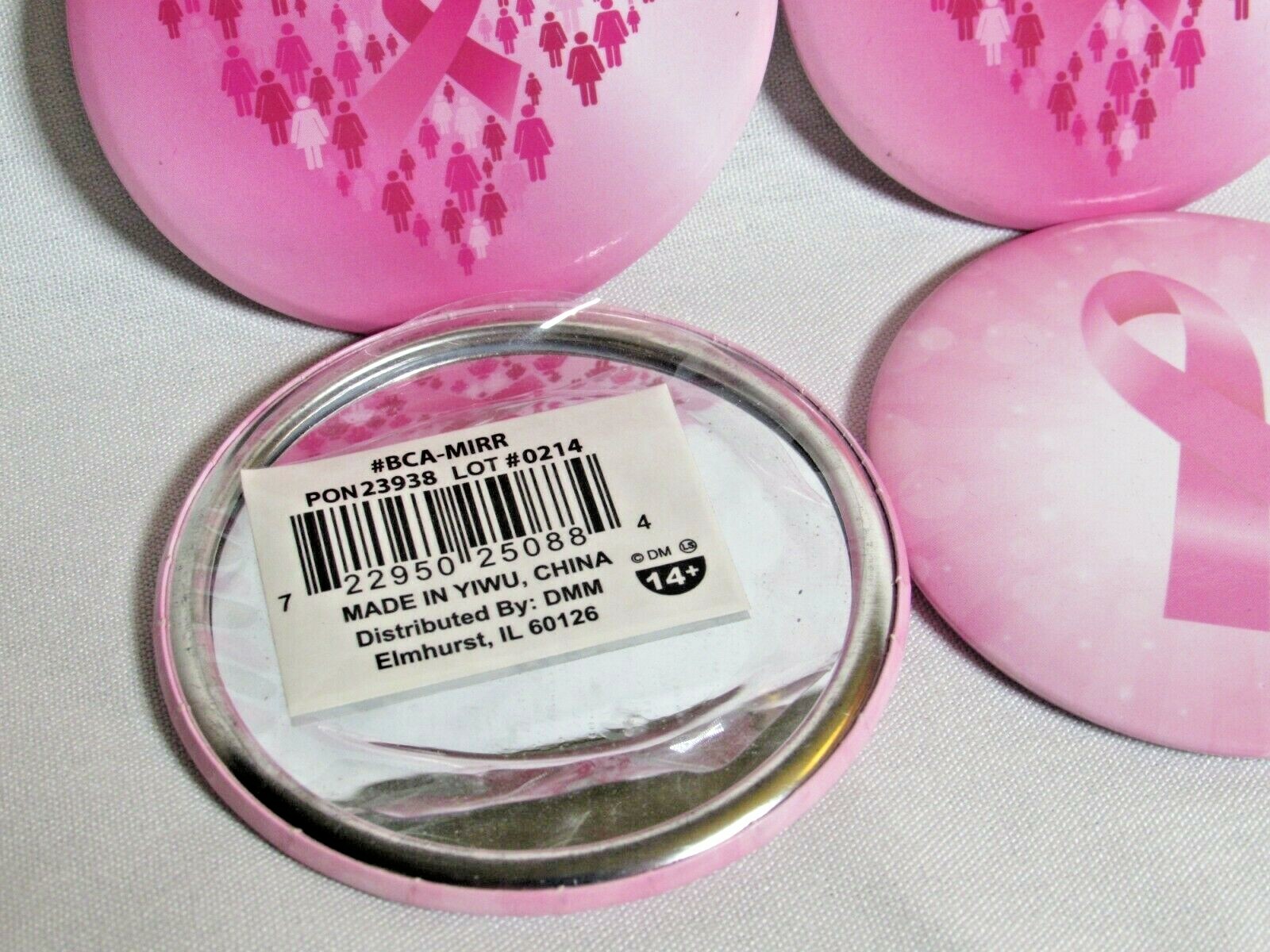 6X Pink Breast Cancer Awareness Metal POCKET MIRROR LOT BCA PINK ...