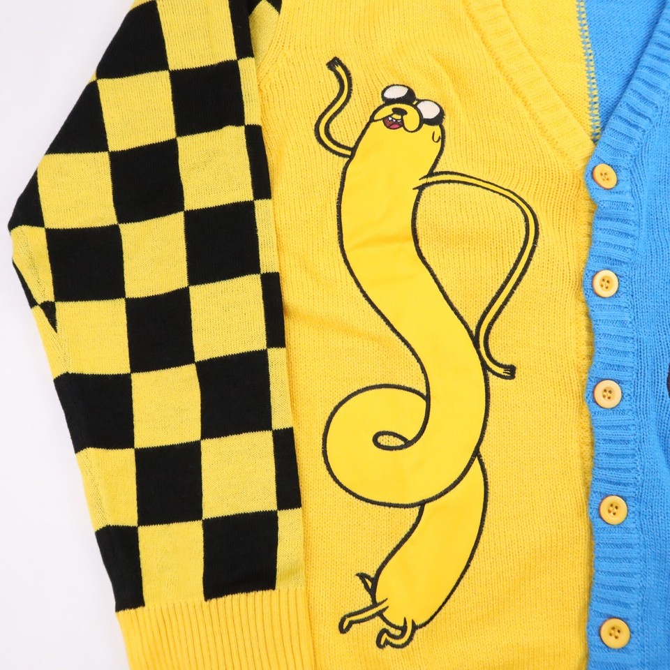 Adventure Time Cardigan Sweater Adult Small Finn Jake Embroidered ...