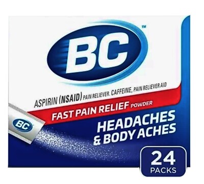 BC Aspirin Fast Pain Relief Powder Packets - Aspirin (NSAID) - 24 Ct ...