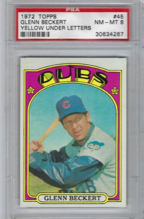 1972 Topps baseball card #45 Glenn Beckert Chicago Cubs graded PSA 8 | eBay