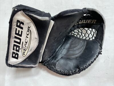 Bauer Reactor 5 SR Ice Roller hockey goalie Catch Glove Trapper Vintage ...