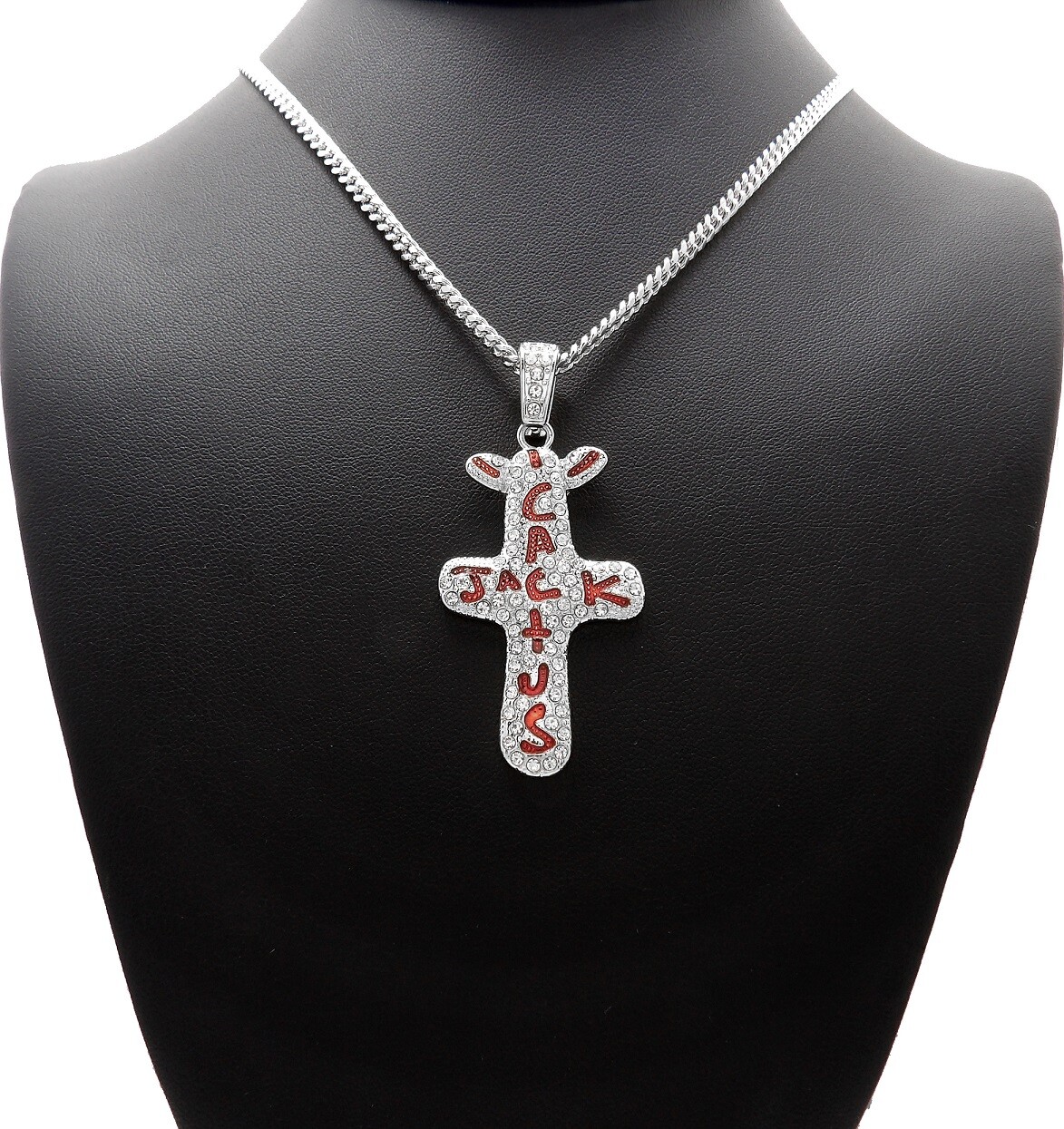 Travis Scott Cactus Jack Cross & 18" ~ 24" Cuban Rope Box Chain Hip Hop ...