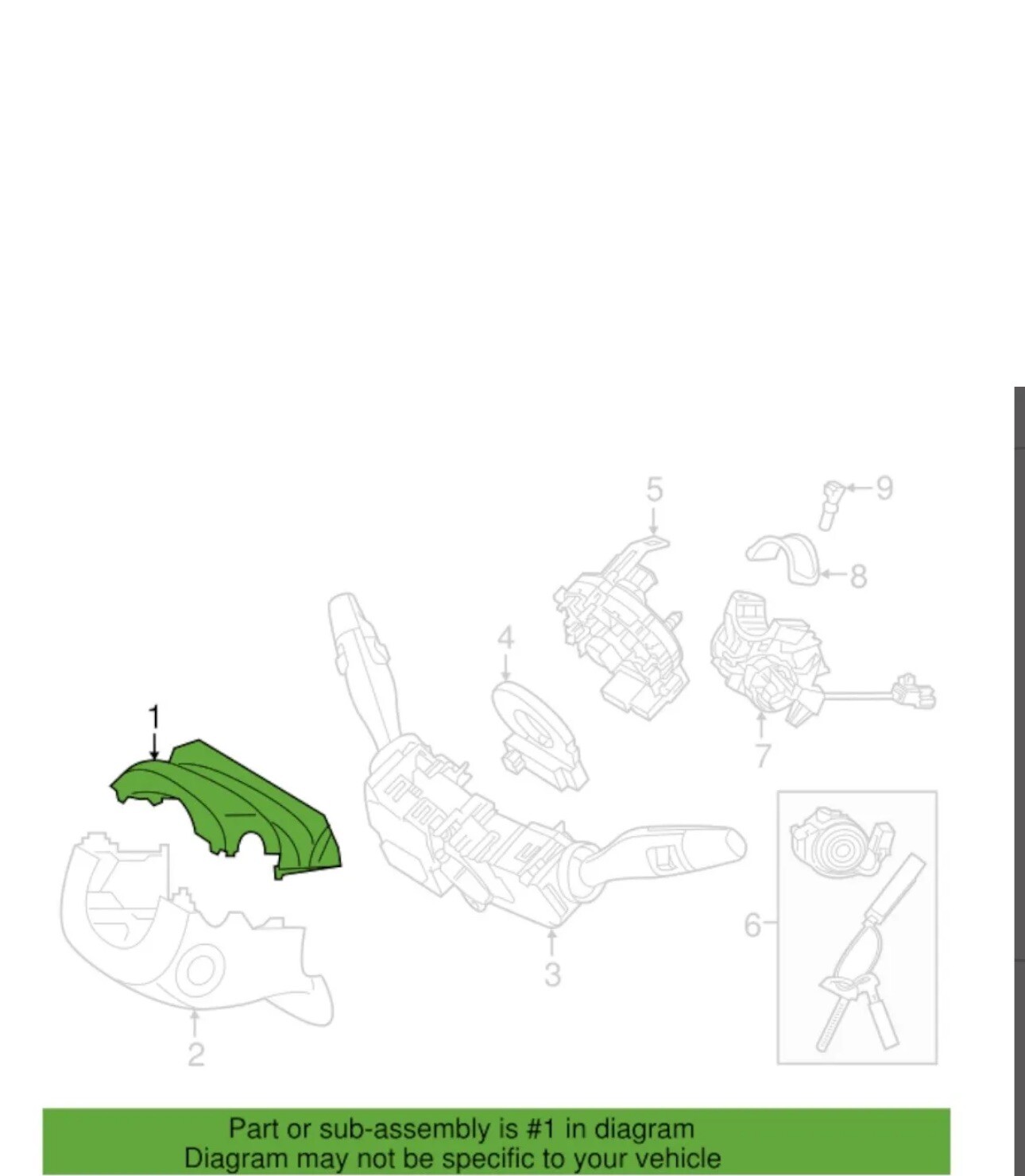 2012-2017 Hyundai Accent Steering Column Cover Black 84852-1R000 OEM ...