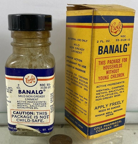 Vintage 1950's Labeled Medicine Bottle Cole's Banalg St Louis, MO | eBay
