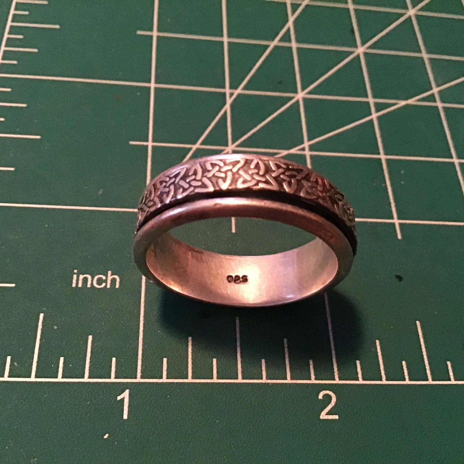 Sterling Silver Carved Celtic Knot Spinner Band Ring … - Gem