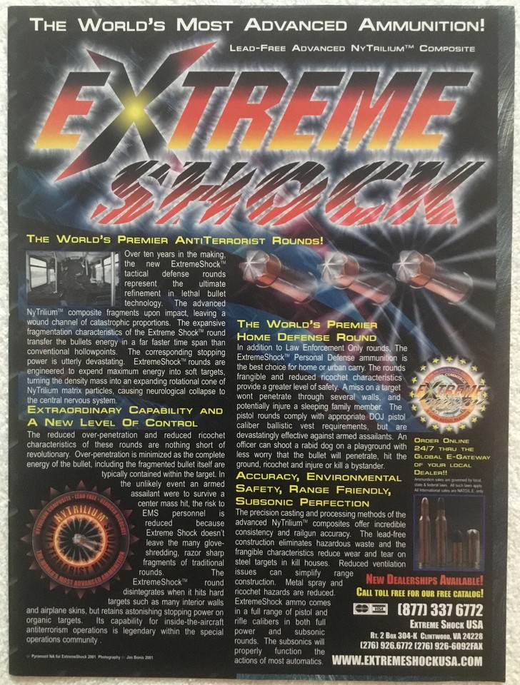 Extreme Shock Ammunition Original Magazine Print Ad Advert, Great For ...